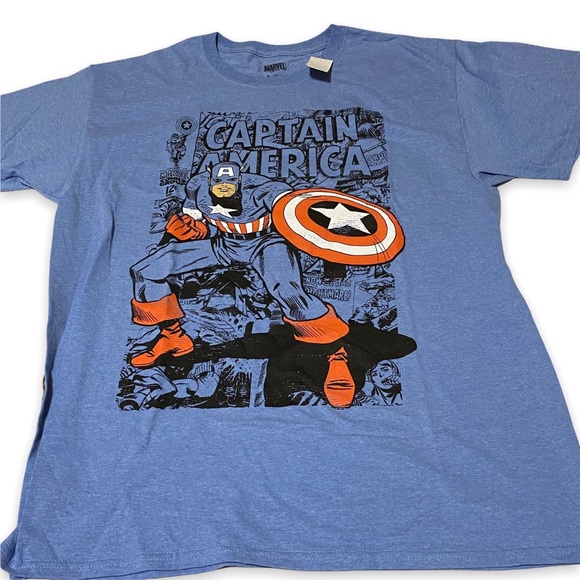 Marvel | Shirts | New Marvel Captain America Comic Mens Xl Blue Tshirt ...